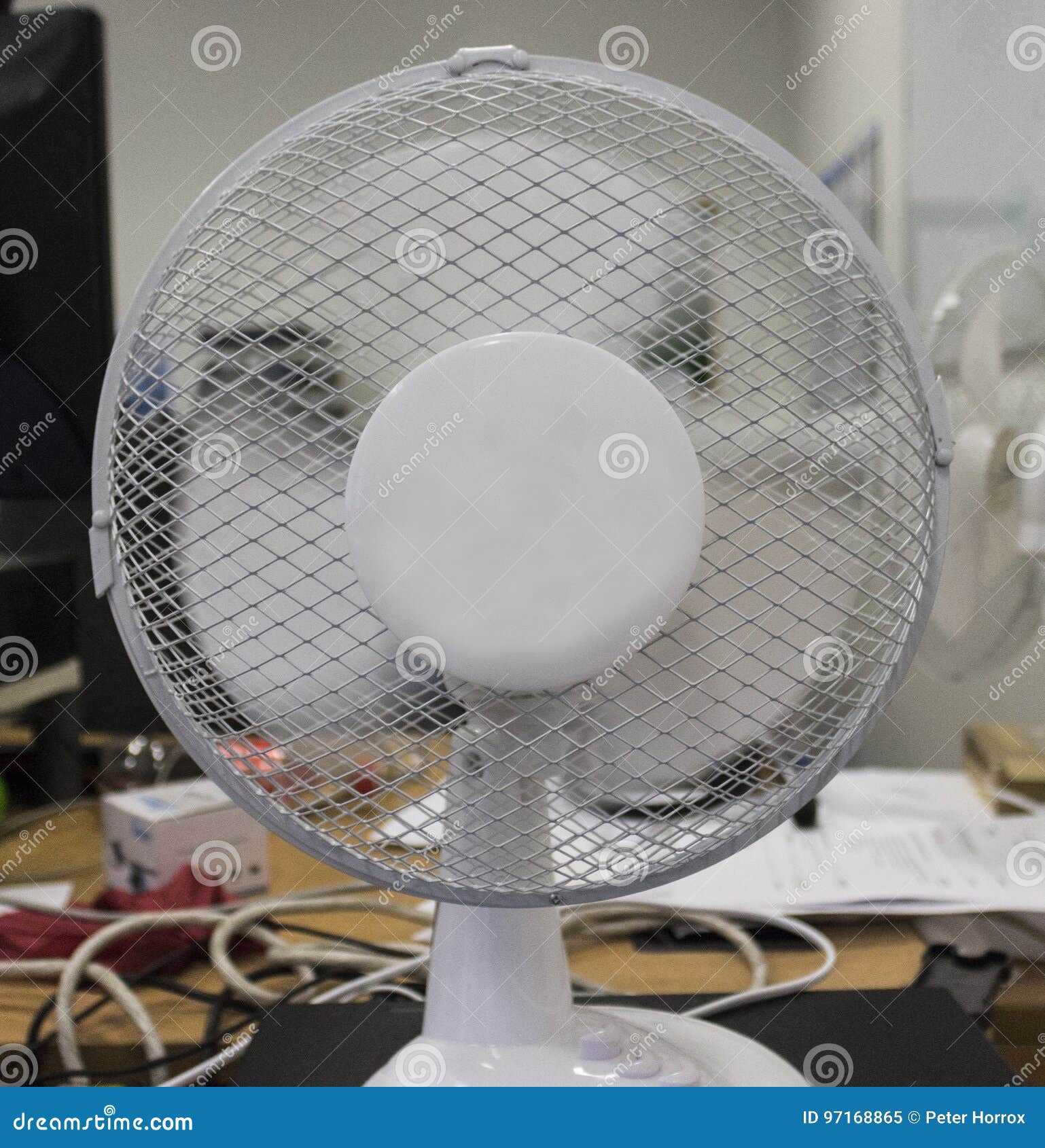 Desk fan stock image. Image of electric, spinning, propeller - 97168865