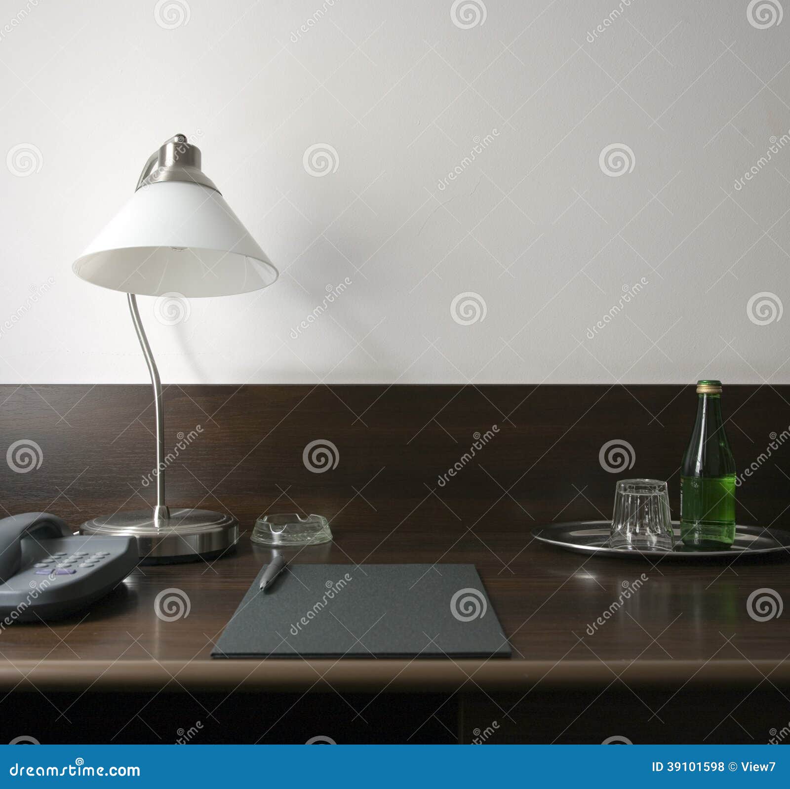 Desk in a hotel room stock photo. Image of ashtray, refreshment - 39101598