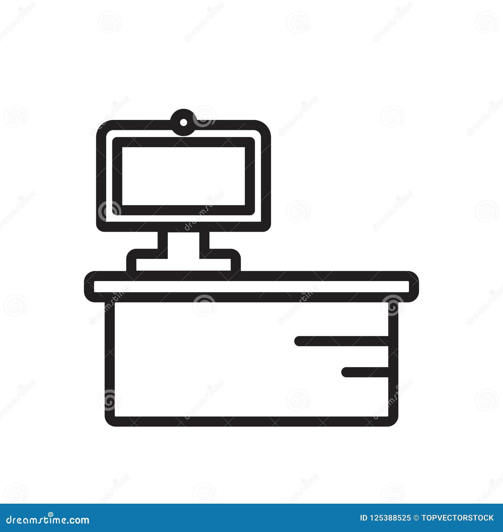 Desk Icon Vector Isolated on White Background, Desk Sign Stock Vector ...