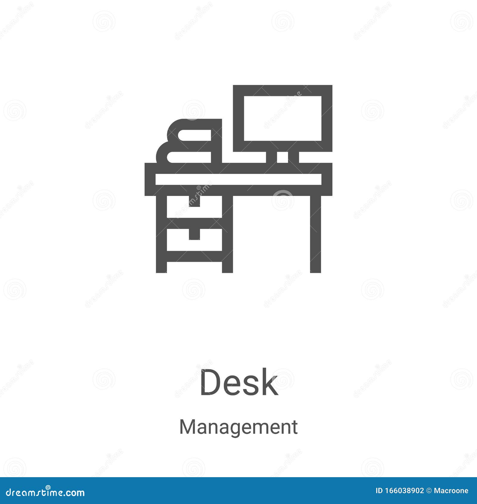 Desk Icon Vector from Management Collection. Thin Line Desk Outline ...
