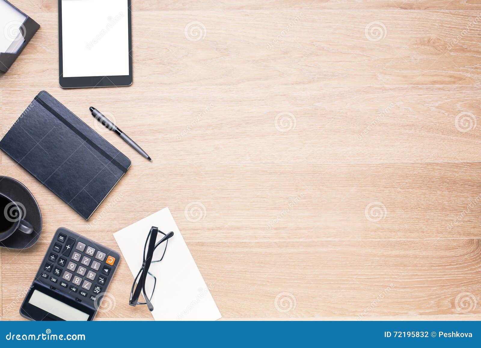 Desk with items on side stock photo. Image of pattern - 72195832