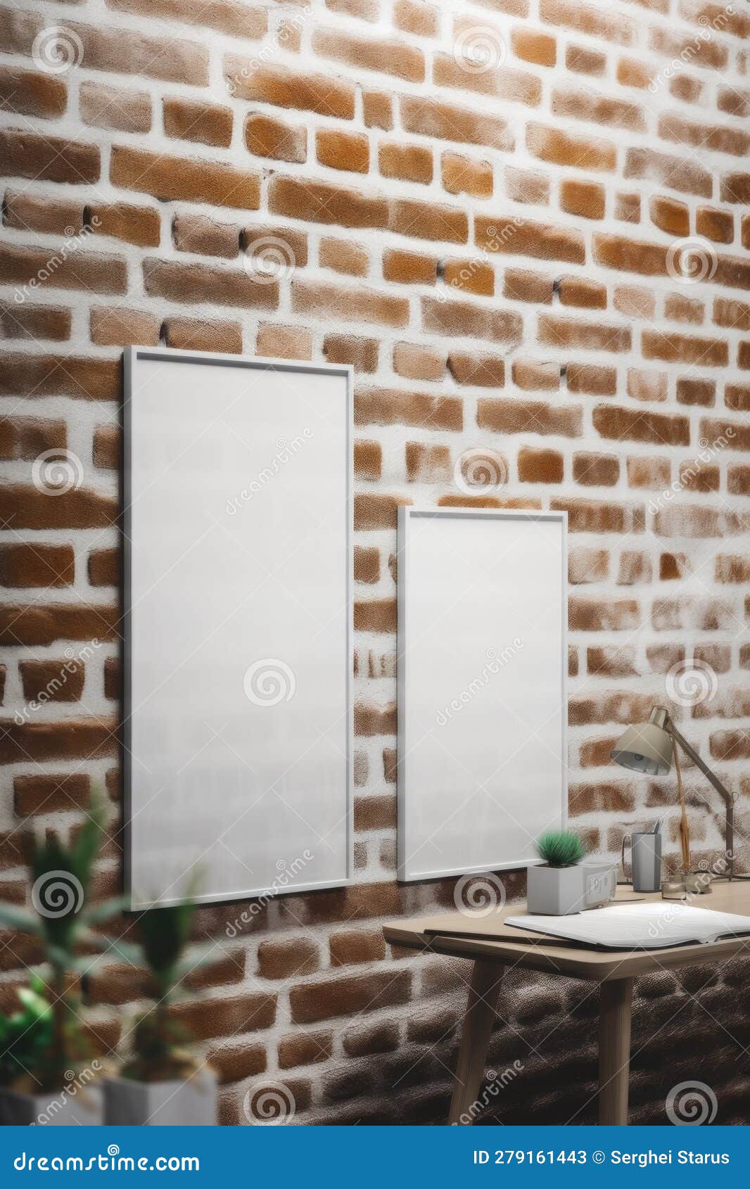 A Desk with a Lamp and a Picture Frame on it. Generative AI Image ...