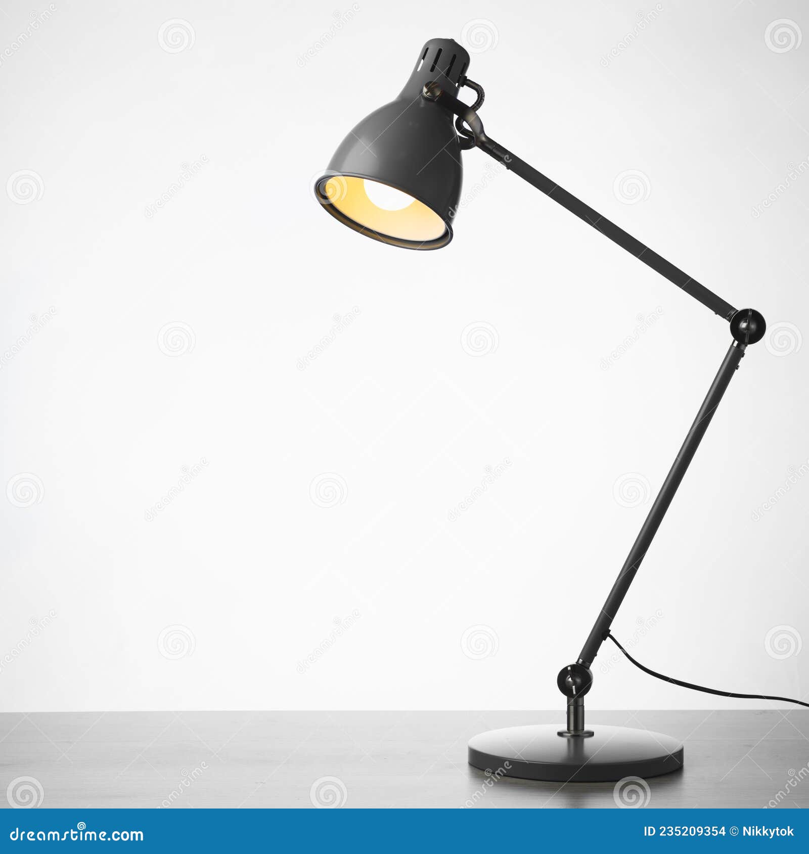 Desk Lamp on the Table, White Background Stock Photo - Image of ...