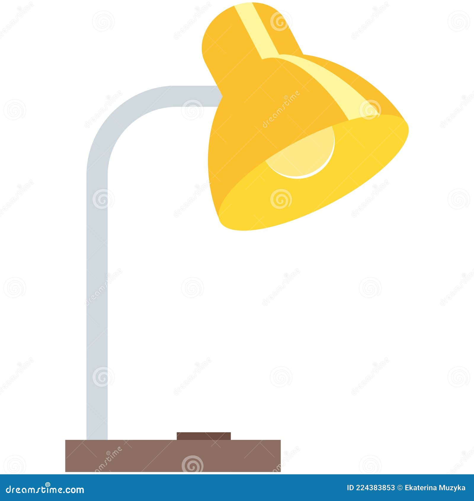 Desk Lamp Vector Icon, Light Office Table Spotlight Isolated Stock ...