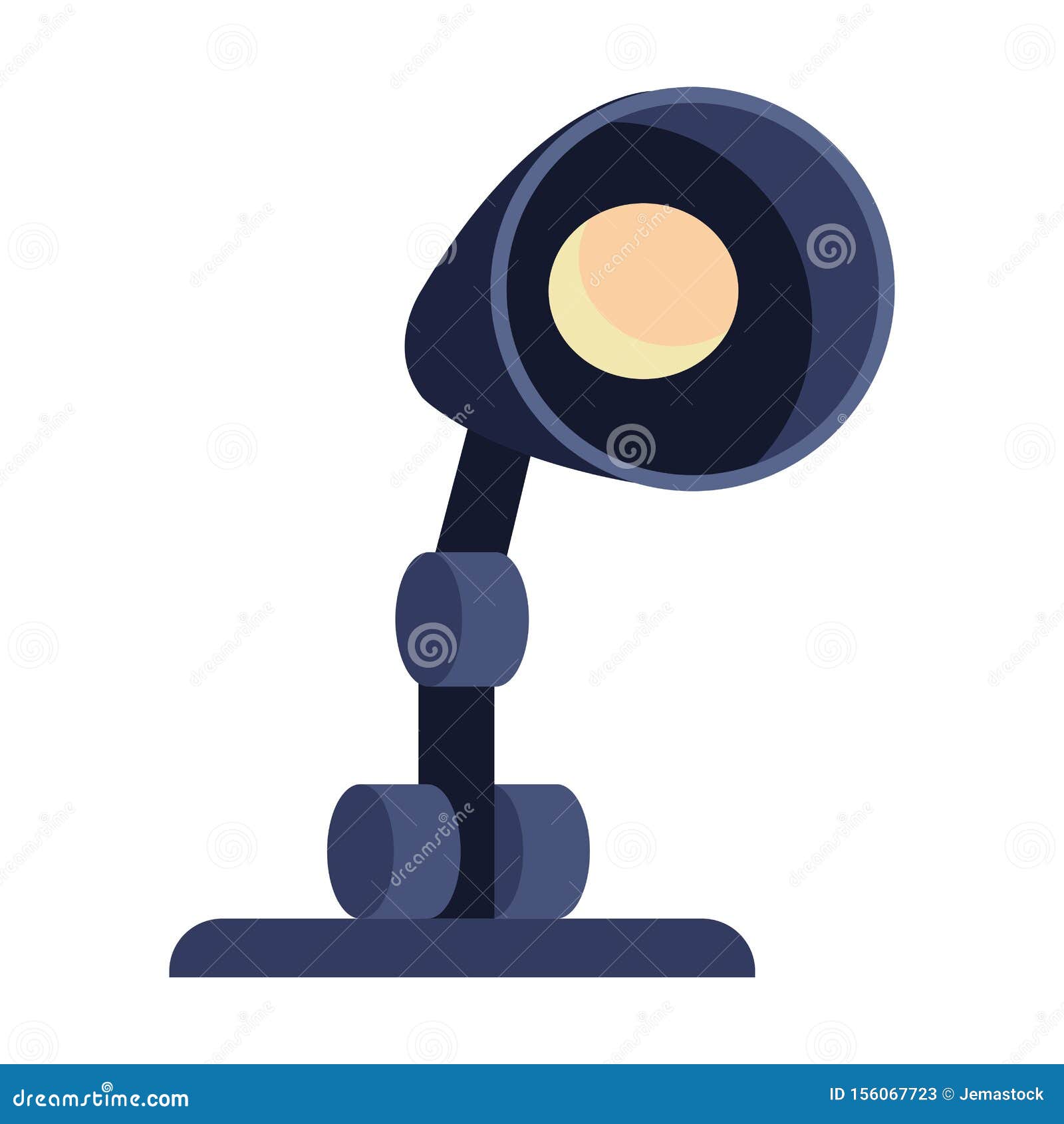 Desk Light Lamp Cartoon Isolated Stock Vector - Illustration of shine ...