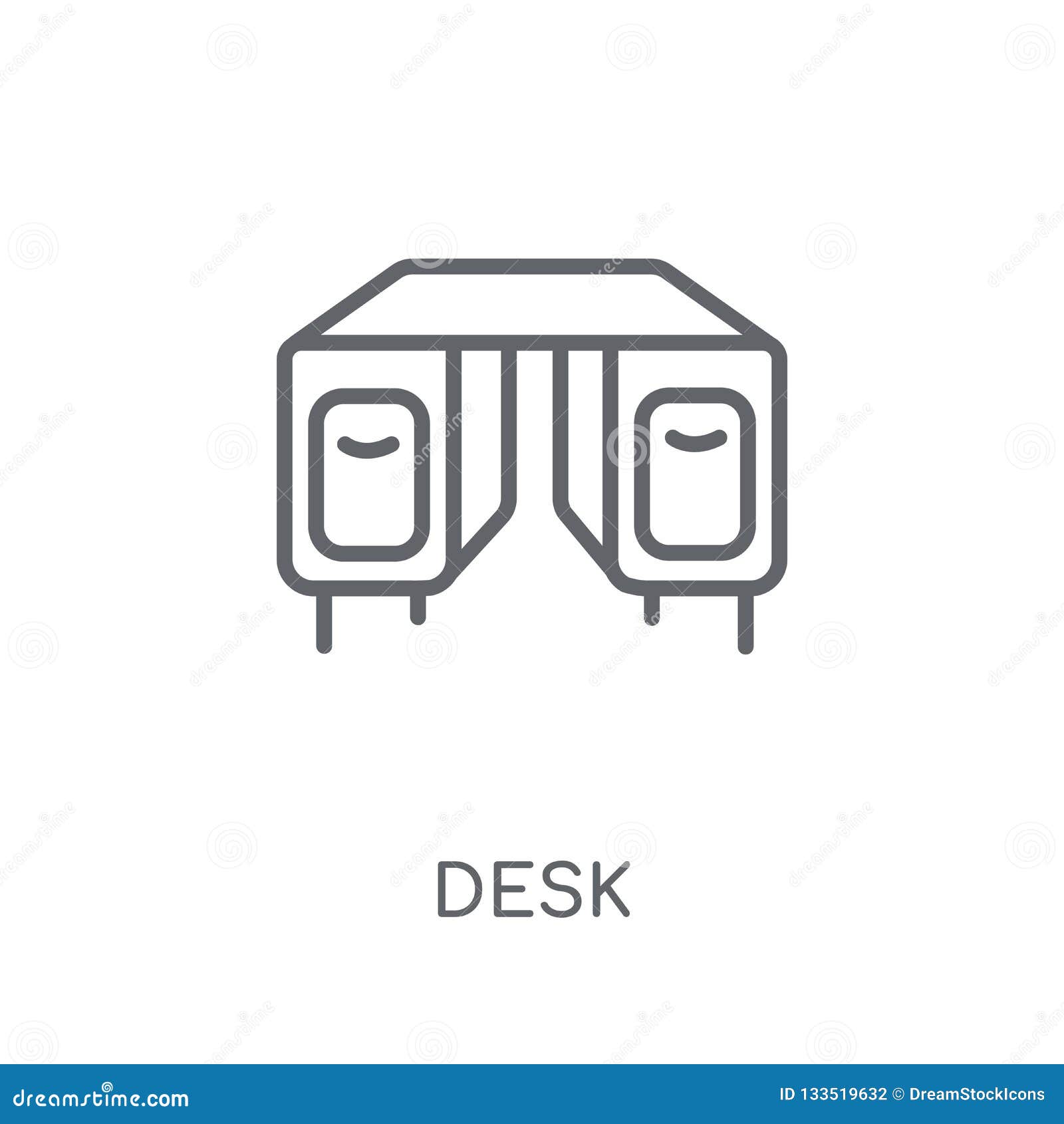 Desk Linear Icon. Modern Outline Desk Logo Concept on White Back Stock ...
