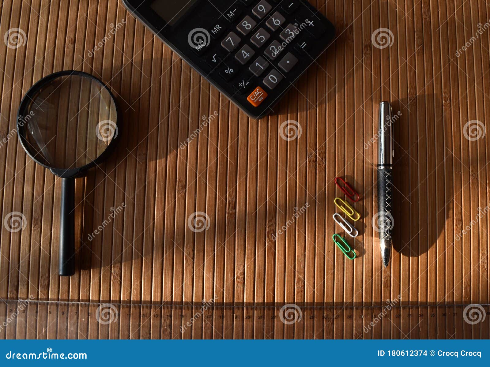Desk Material with Bamboo Background Stock Photo - Image of expression ...