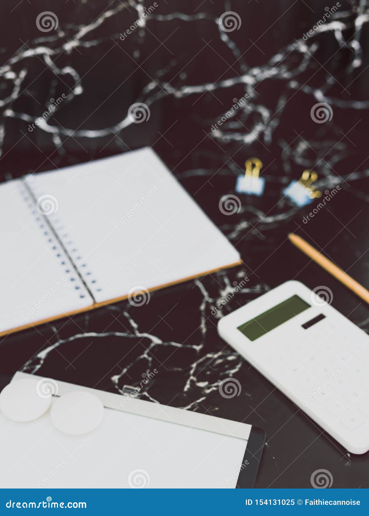 Desk with Mixed Stationery Items and Notebook for Future Projects or ...