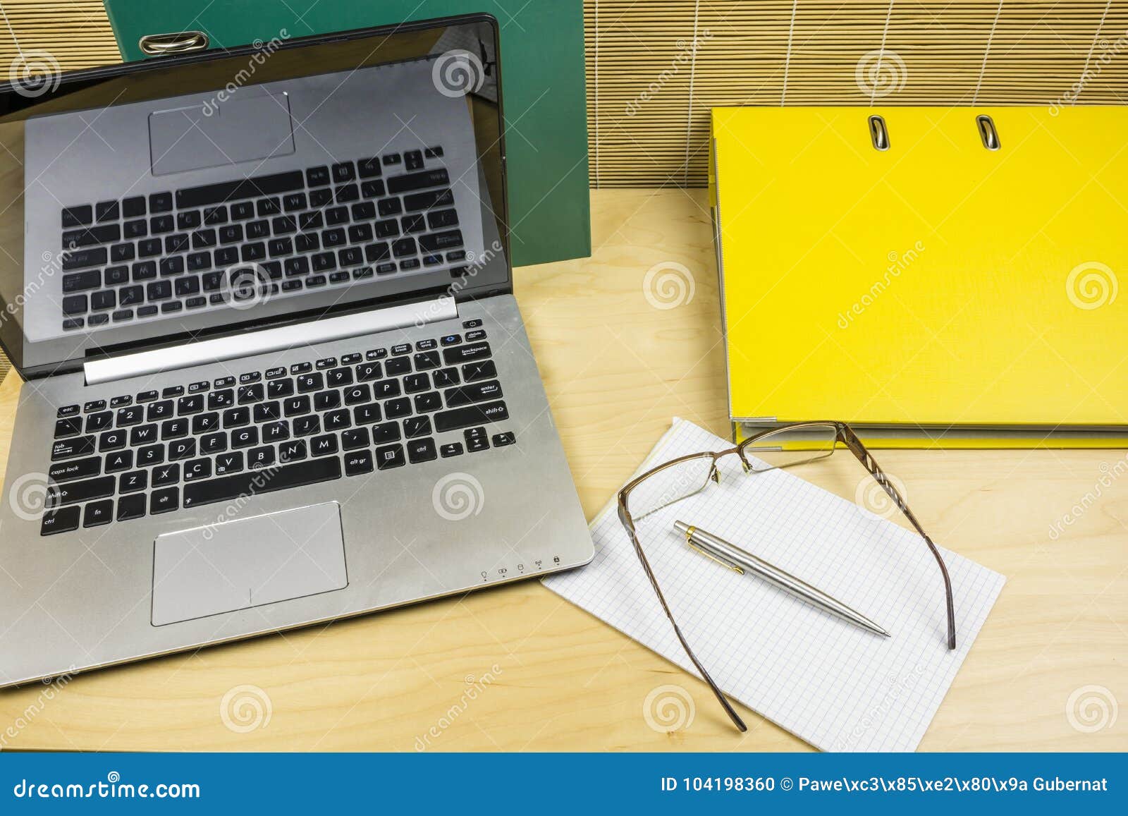 Desk Office with Basic Tools. Stock Photo - Image of studio, laptop ...