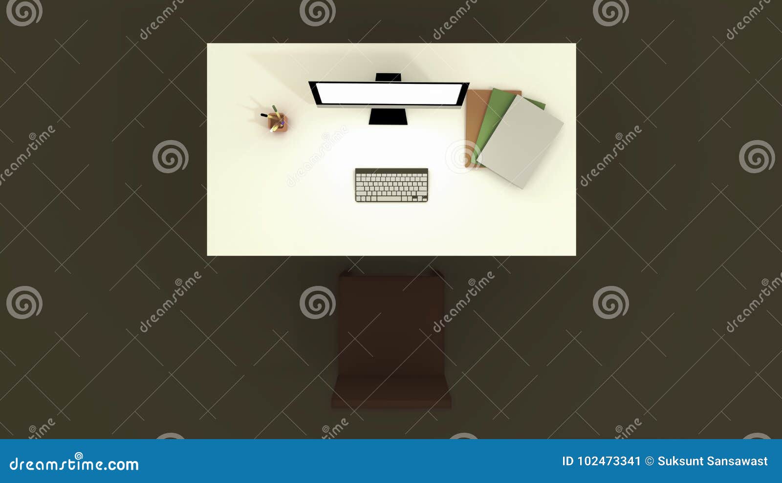Desk office stock illustration. Illustration of interior - 102473341