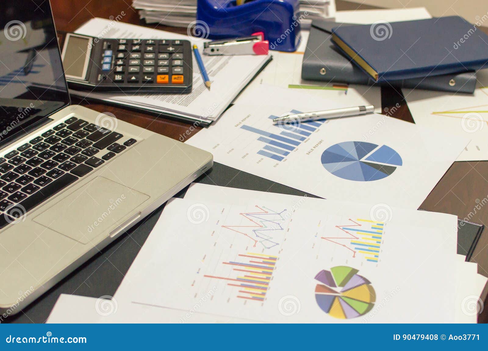 Desk office and Graph stock photo. Image of market, analysis - 90479408