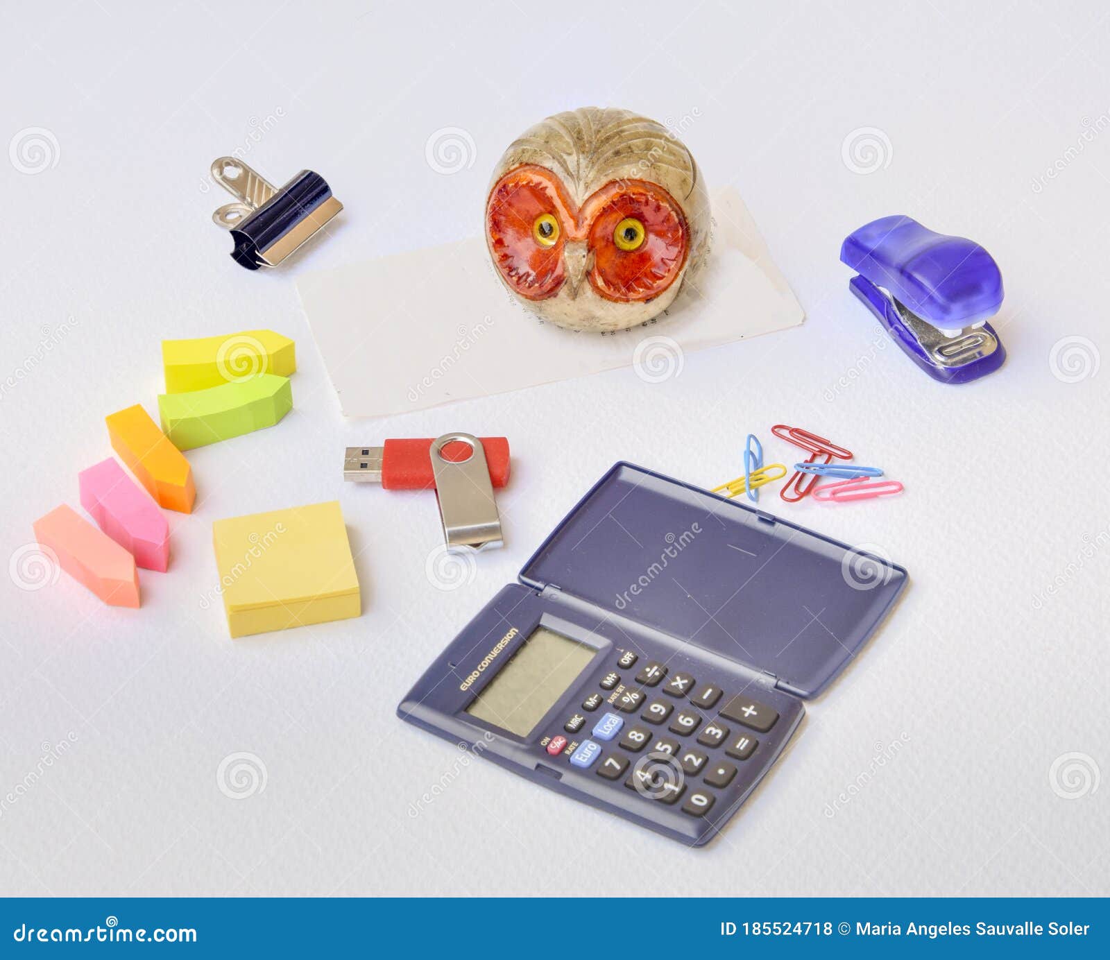 Desk and office objects. stock photo. Image of clipboard - 185524718
