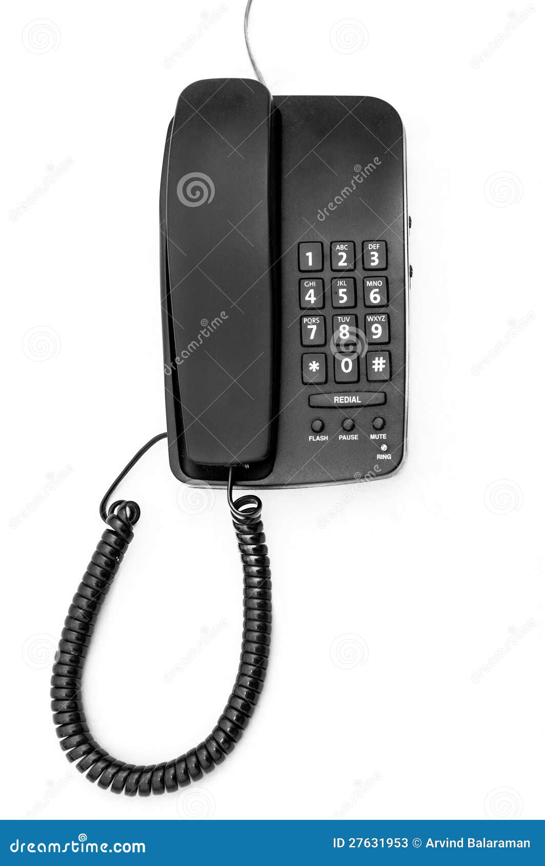 Desk Phone stock image. Image of black, business, wallmounted - 27631953
