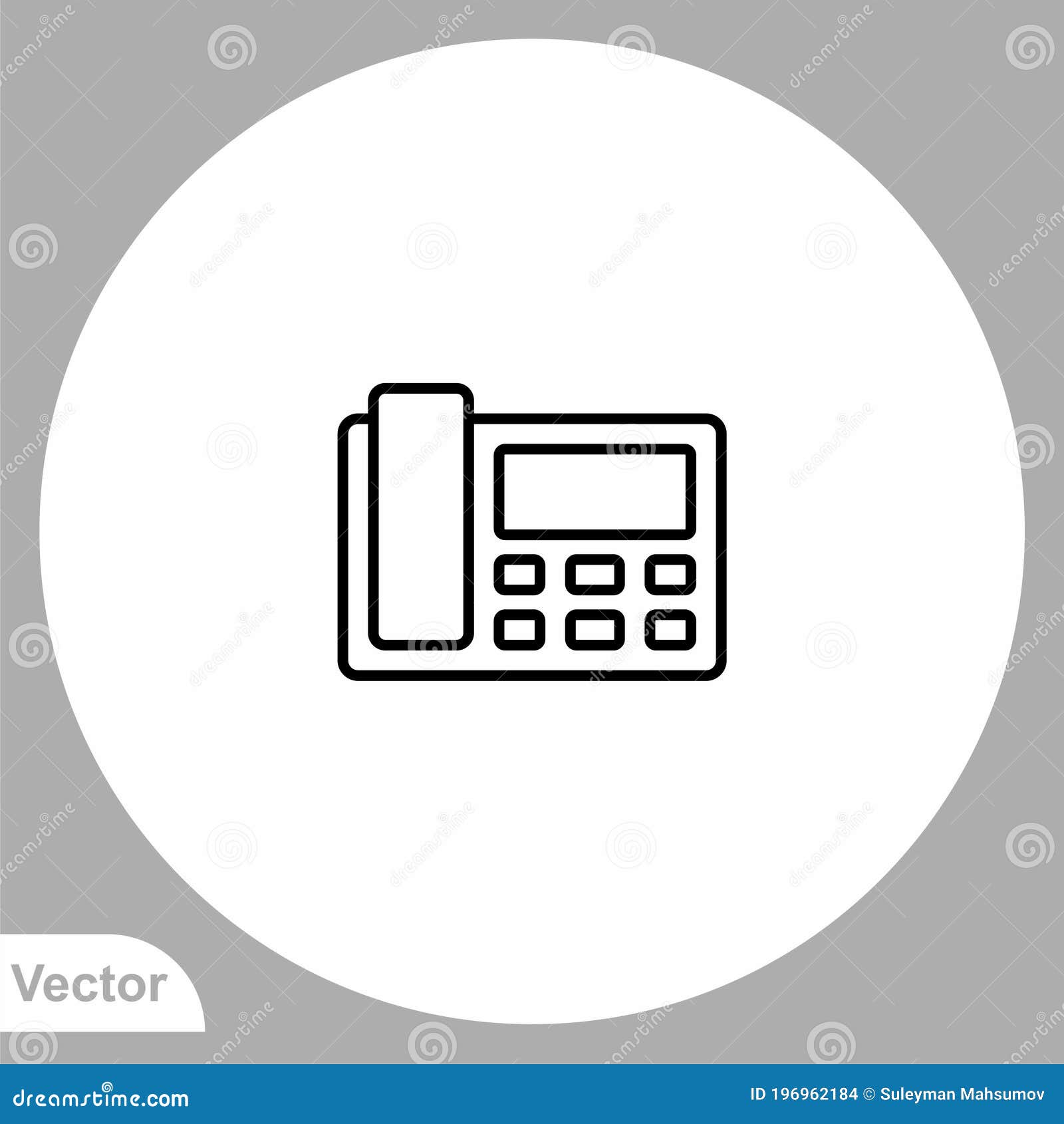 Desk Phone Vector Icon Sign Symbol Stock Vector - Illustration of ...