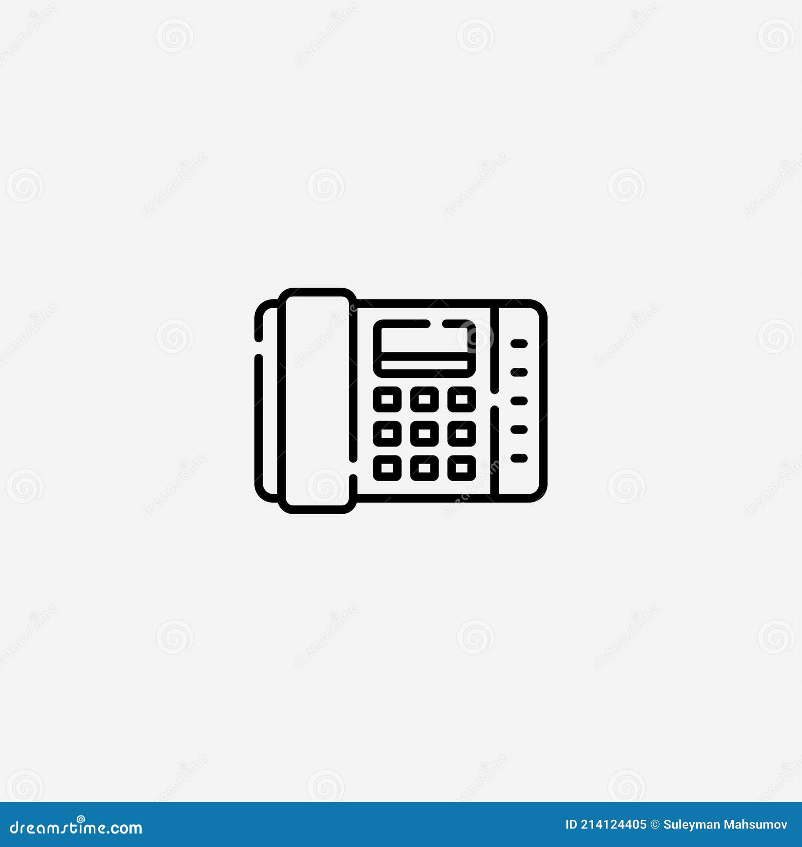 Desk Phone Vector Icon Sign Symbol Stock Vector - Illustration of line ...