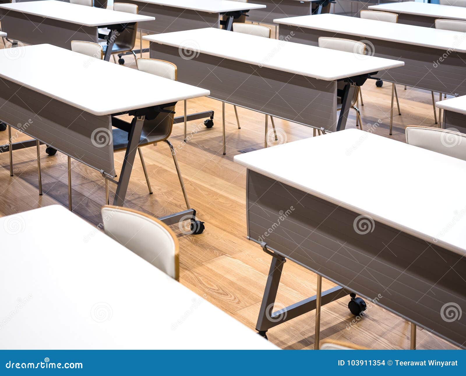Desk in Row Study Room Campus Education Stock Photo - Image of class ...