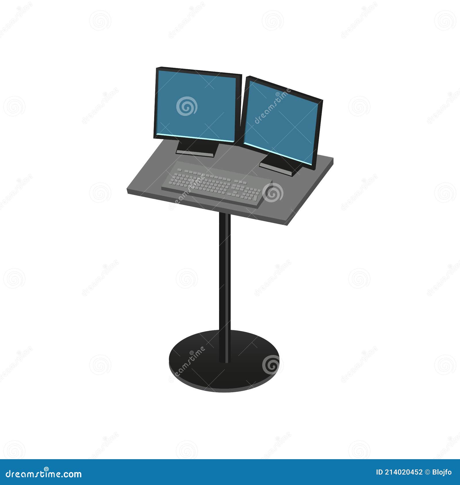 Desk setup stock vector. Illustration of vector, desktop - 214020452
