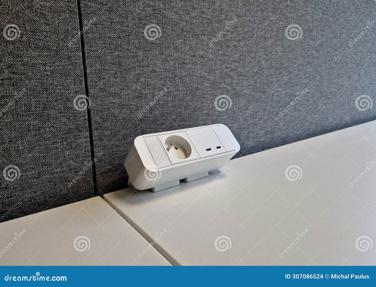 Desk Socket on the Work Table with 220, 230 Volt and 12V Usb. Stock ...