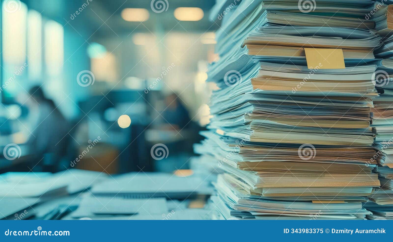 A Desk Stacked with Documents, Representing a Busy Office. Stock Image ...