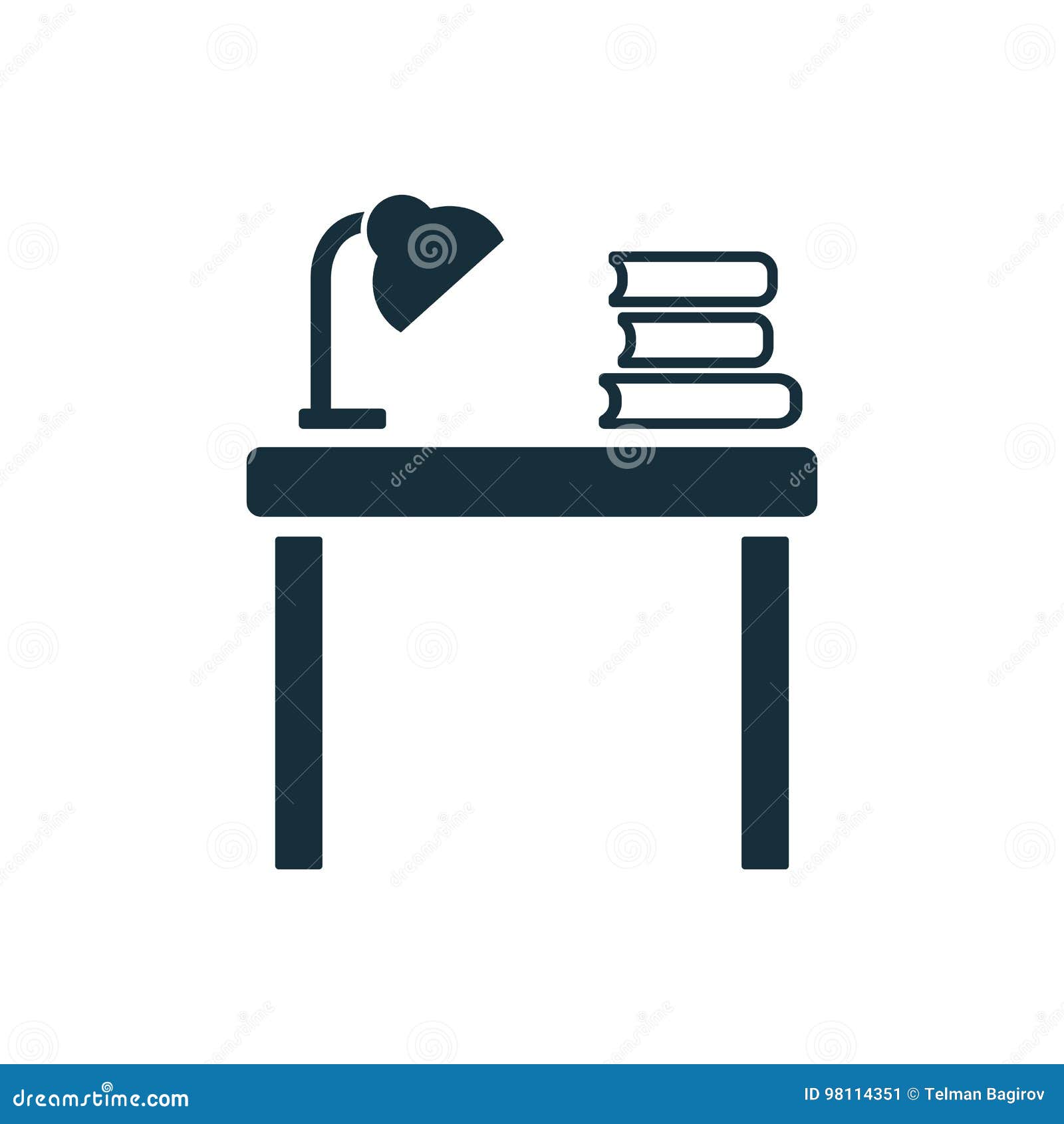 Desk Table Desktop Workplace Icon Stock Illustration - Illustration of ...