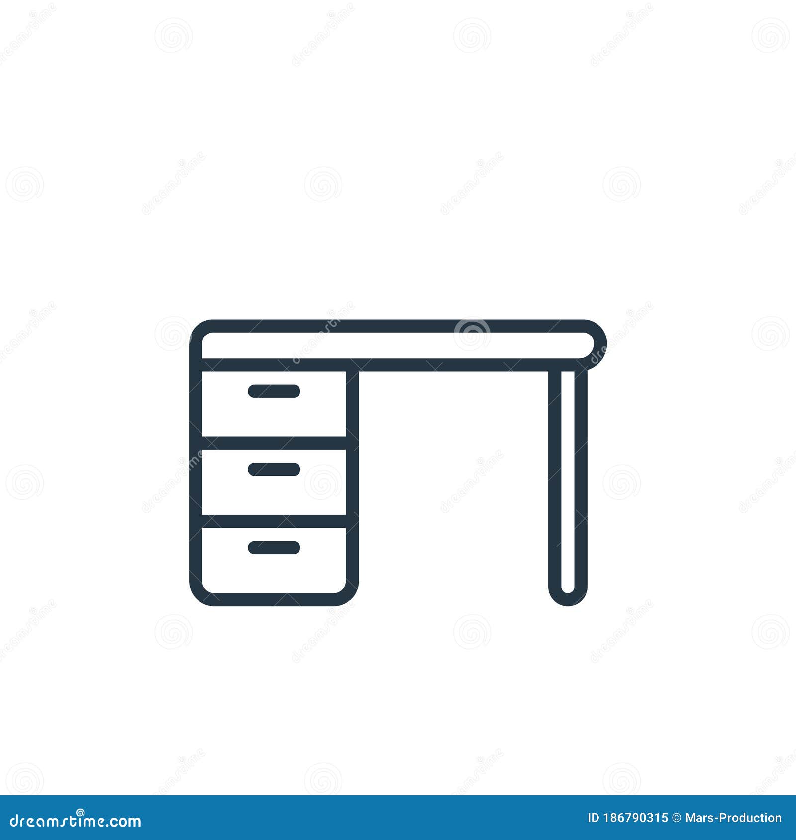 Desk Vector Icon. Desk Editable Stroke. Desk Linear Symbol for Use on ...