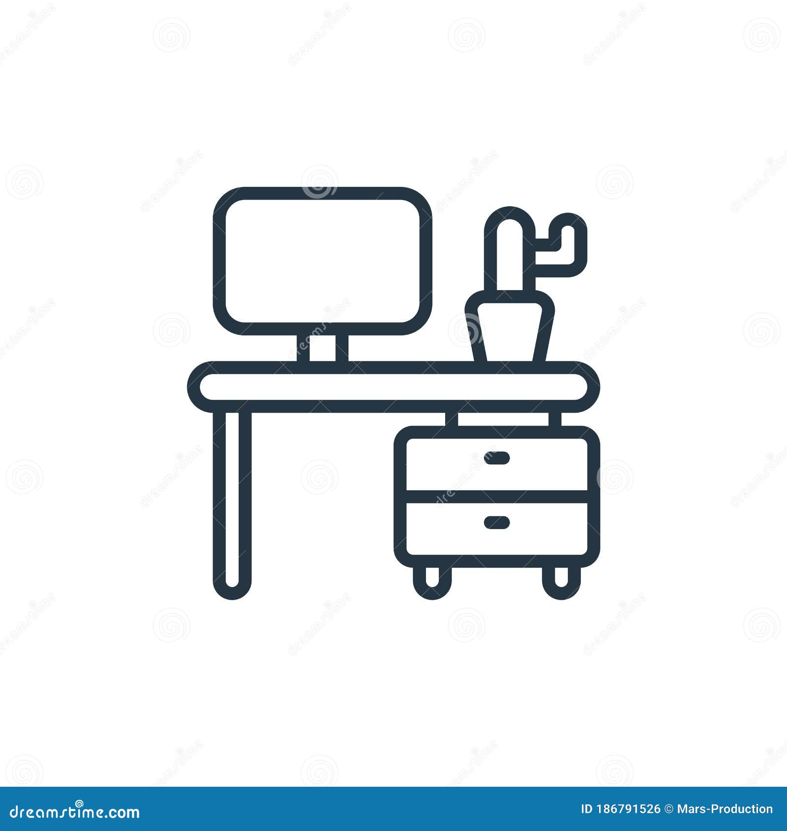 Desk Vector Icon. Desk Editable Stroke. Desk Linear Symbol for Use on ...