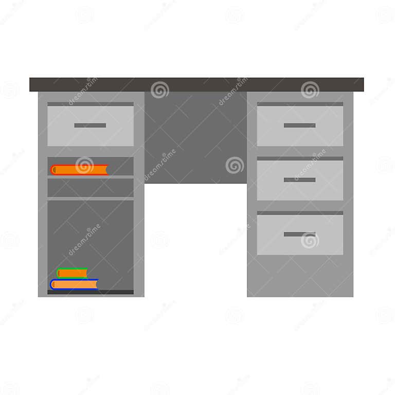 Desk Vector Work Table Design Office Object Illustration Graphic Stock ...