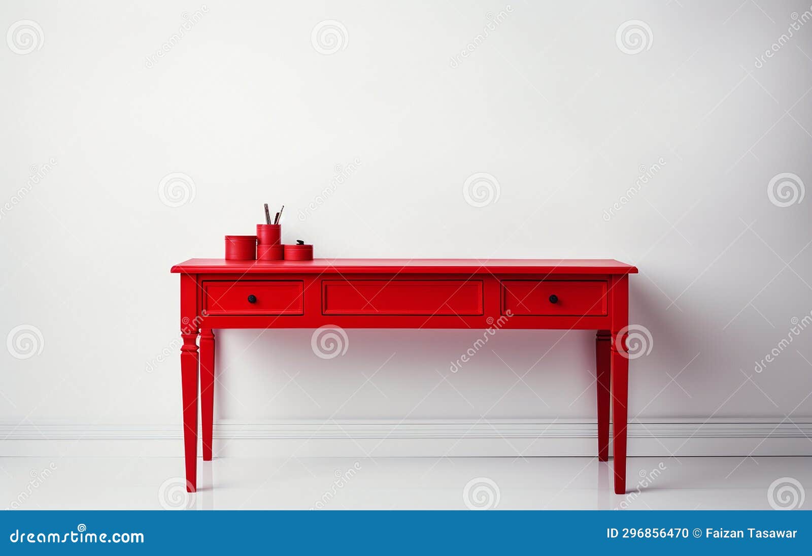 Desk on the White Background -Generative Ai Stock Illustration ...
