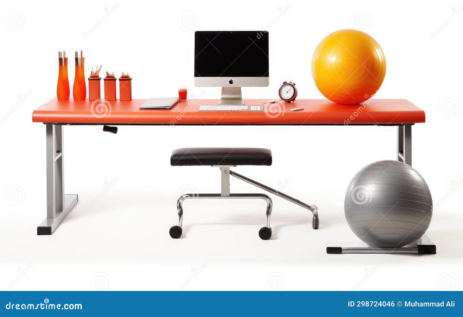 Desk Workout Gear on White Background Stock Illustration - Illustration ...