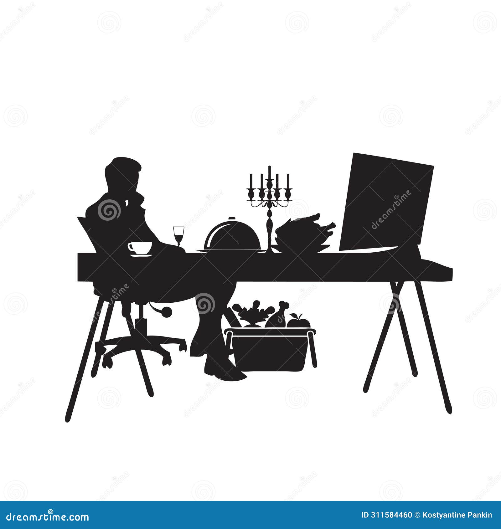 Deskfast stock vector. Illustration of chair, candlestick - 311584460