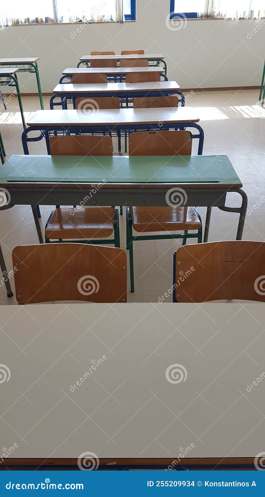 Desks Class Chairs in Secondary School Empty Stock Photo - Image of ...