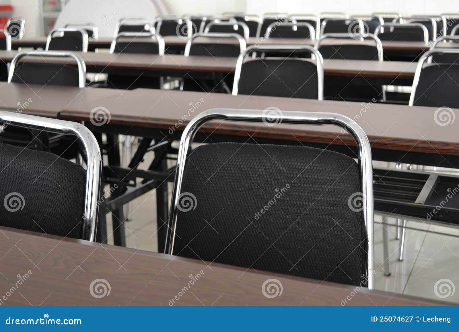 Desks in the classroom stock image. Image of indoor, silver - 25074627