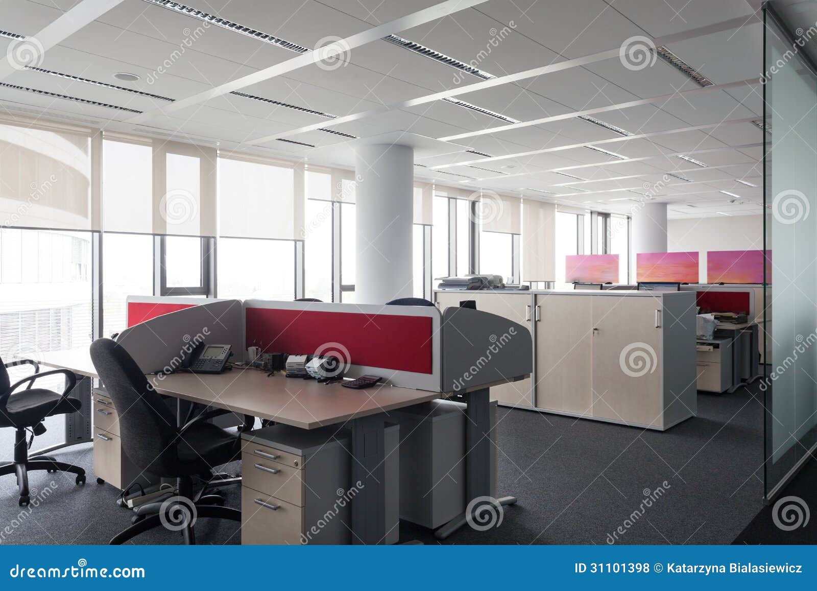 Desks in an office stock photo. Image of place, research - 31101398