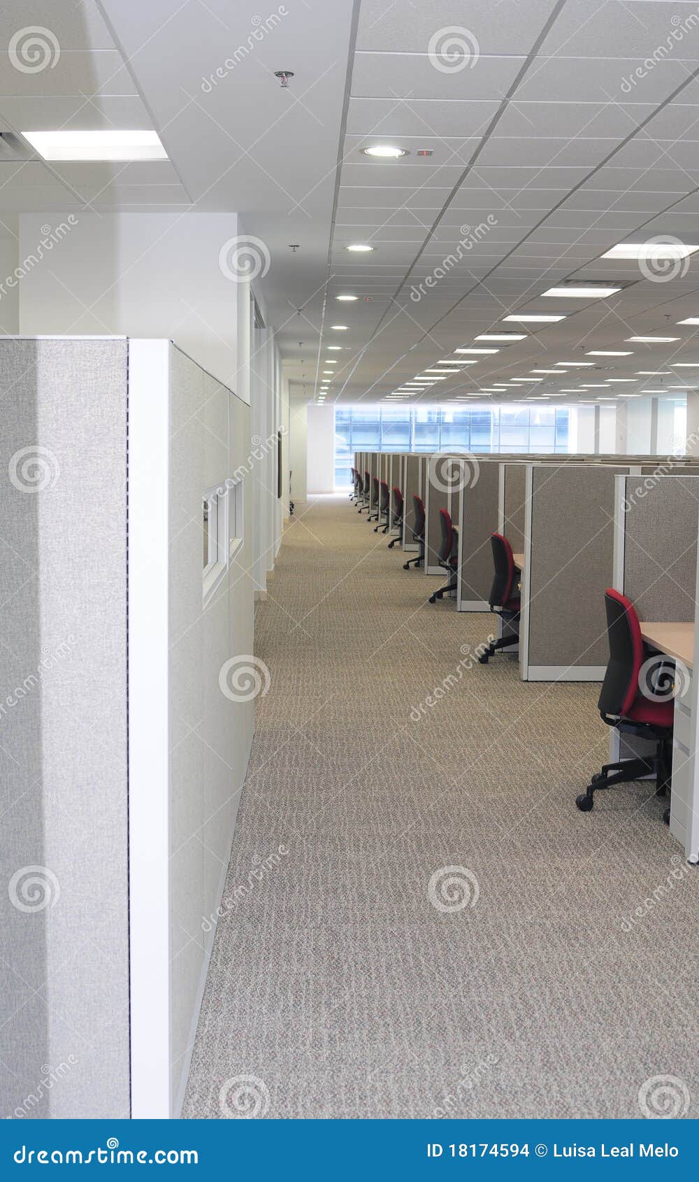 Desks in a row. stock photo. Image of center, room, modern - 18174594