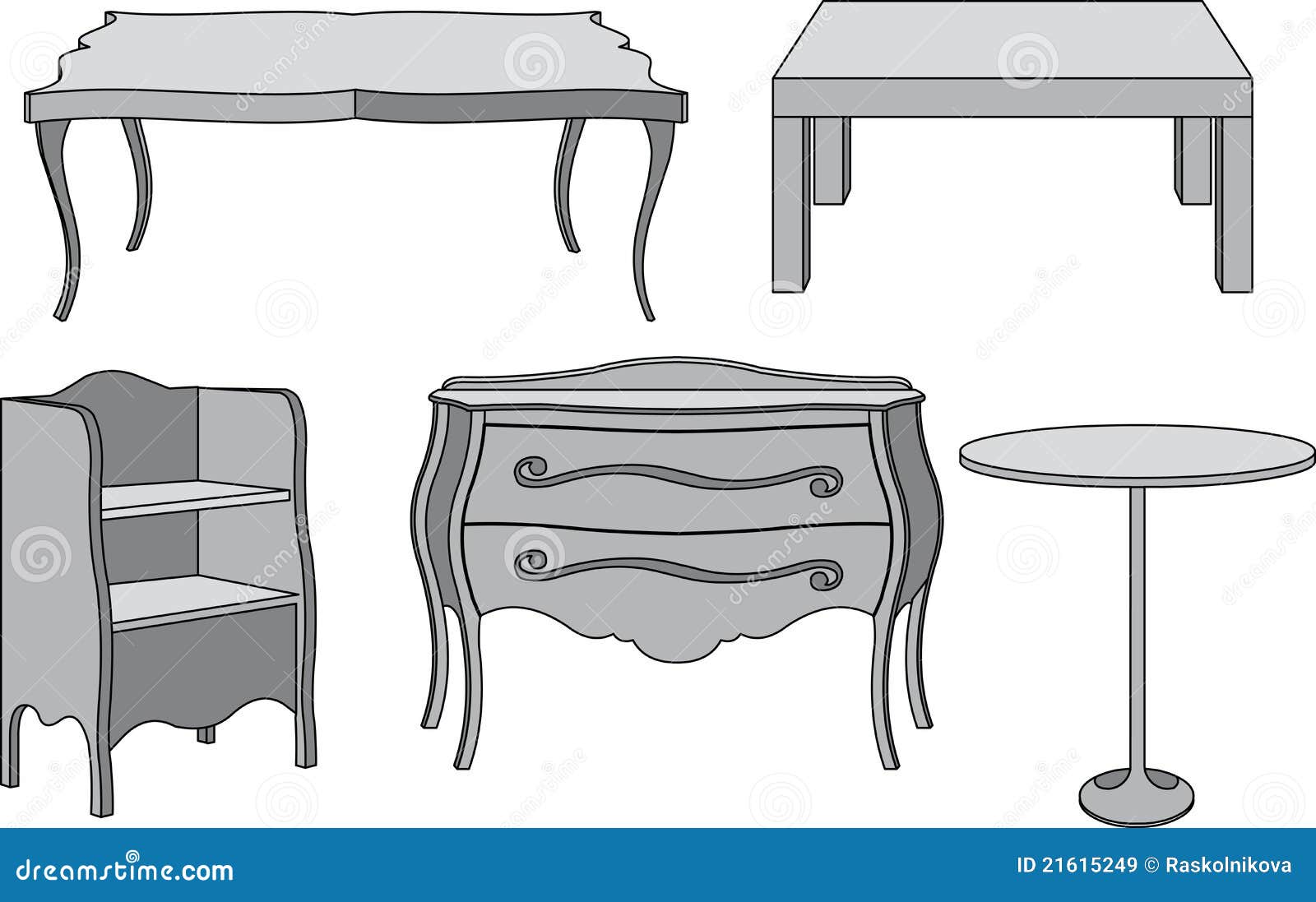 Desks and tables stock vector. Illustration of design - 21615249