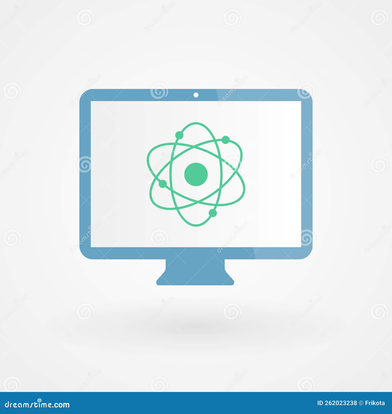 Desktop and Atom Icon. Concept of Science. Vector Illustration, Flat ...