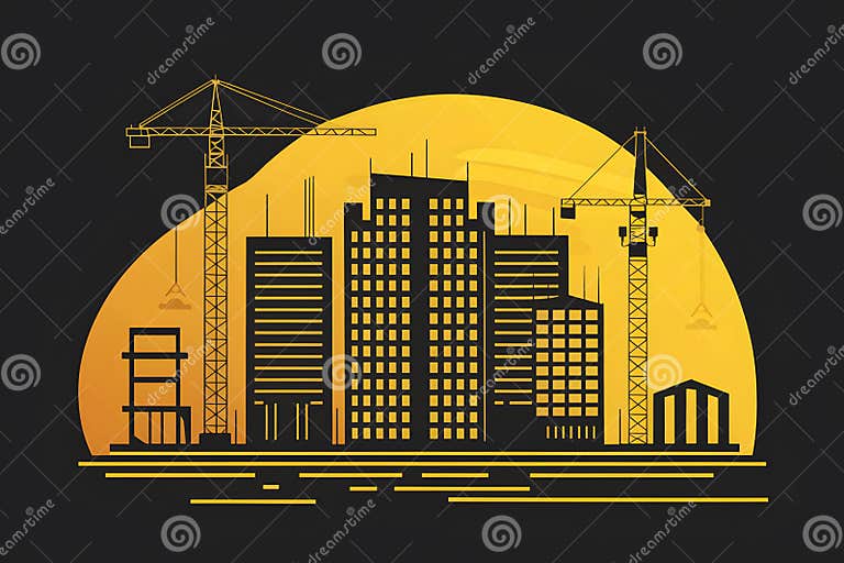 Desktop Background of Building Under Construction, Black Yellow ...