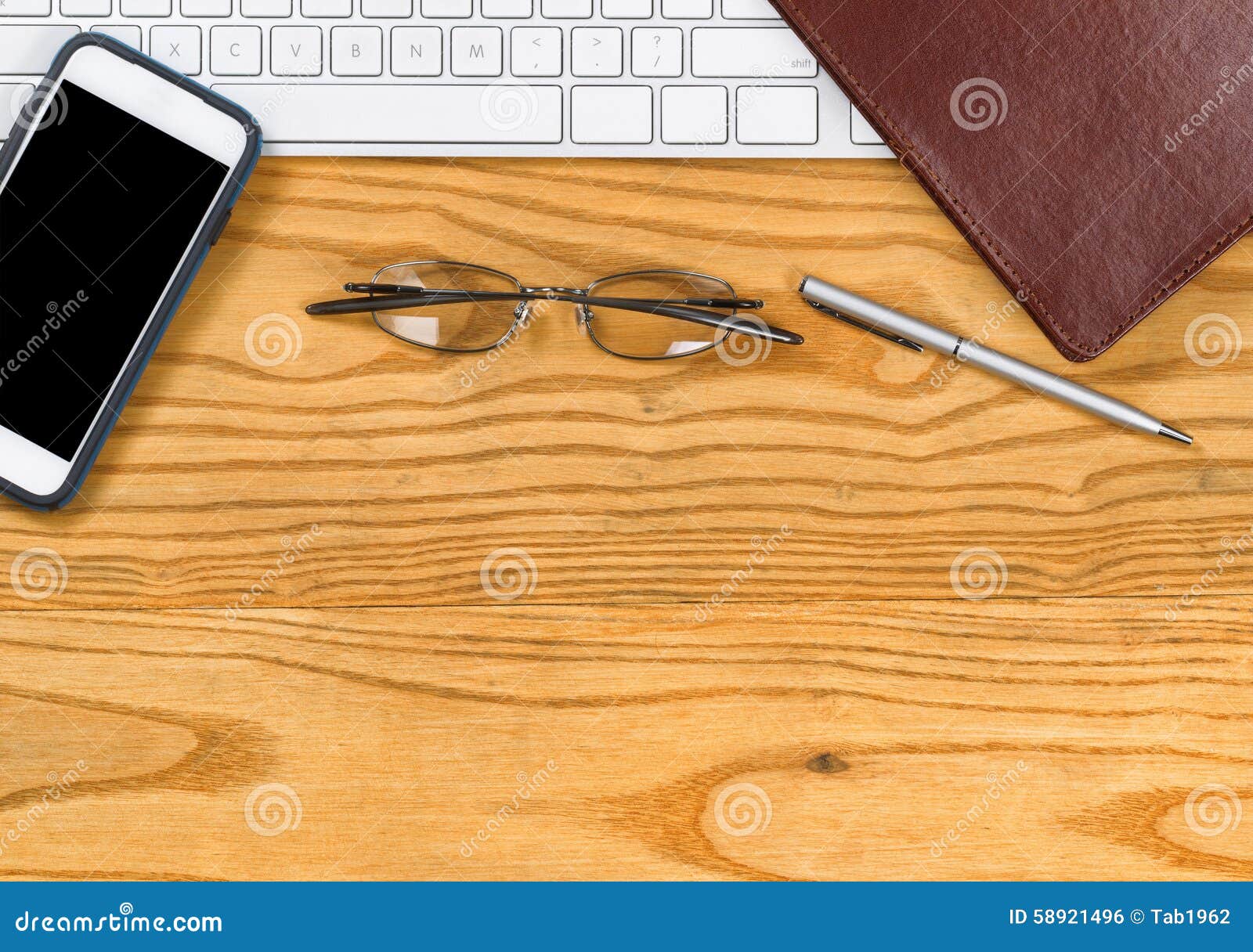Desktop with Basic Items for Working in Office Stock Photo - Image of ...
