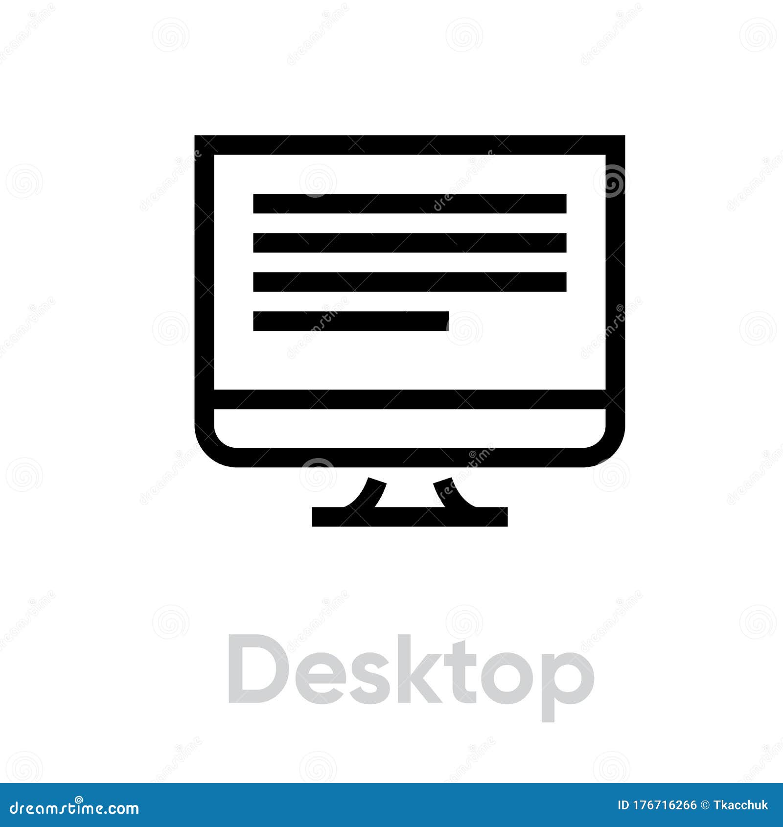 Desktop Book Read Icon. Editable Line Vector Stock Vector ...