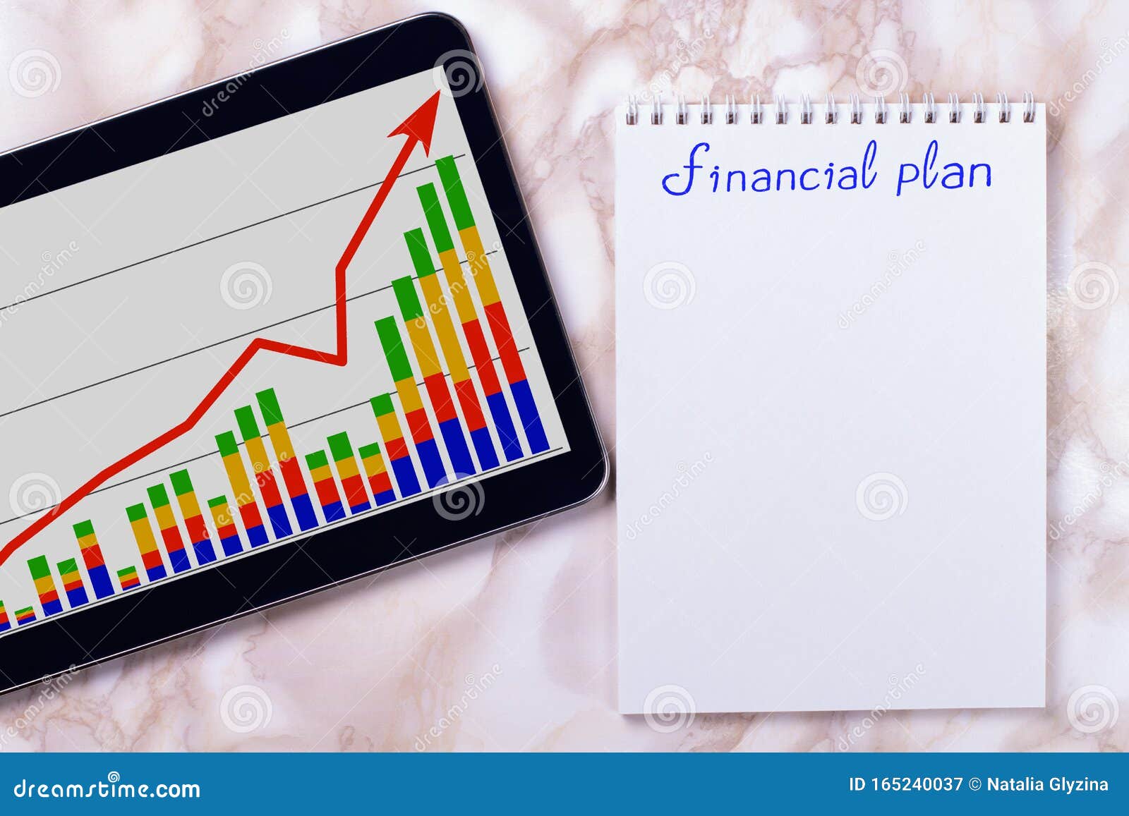 Desktop with Business Charts. 52-week Savings Plan Stock Image - Image ...