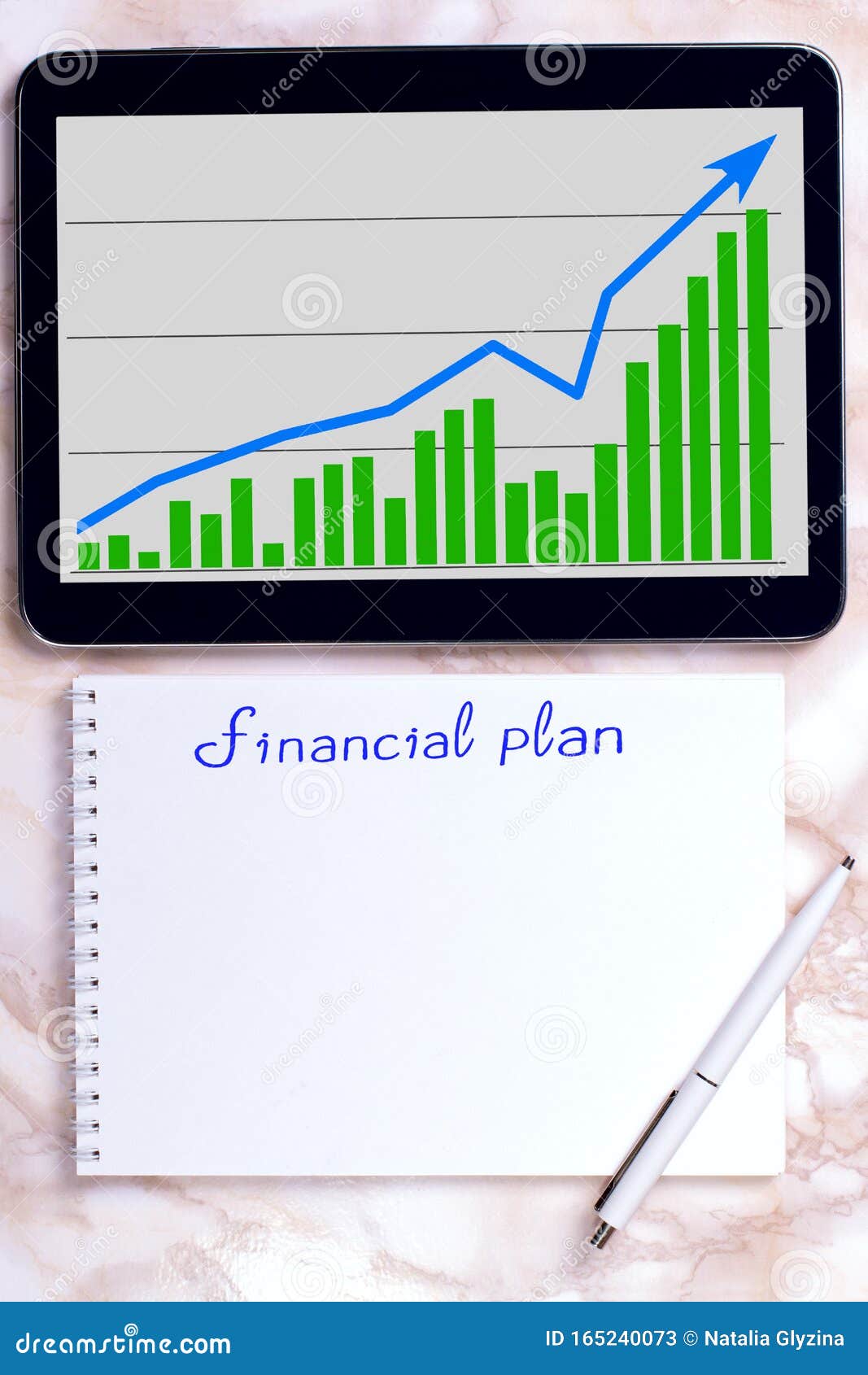 Desktop with Business Charts. 52-week Savings Plan Stock Image - Image ...