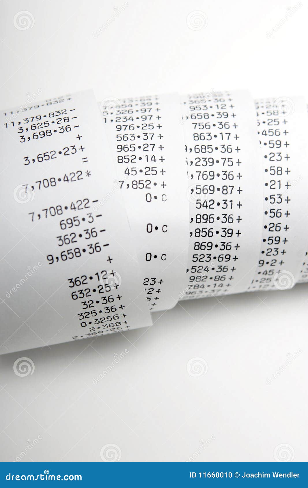 Desktop Calculator Paper Roll Stock Photo - Image of benefit, account ...