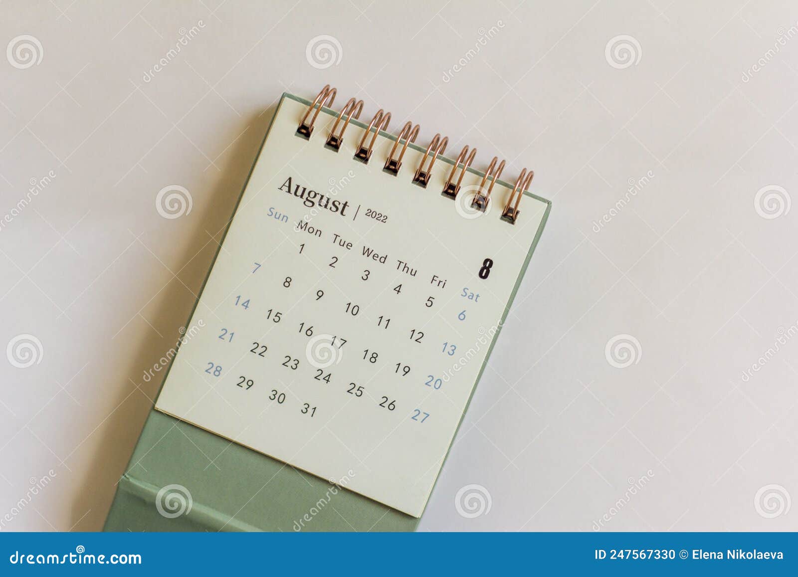 Desktop Calendar for August 2022 on the Table.Calendar for Planning ...