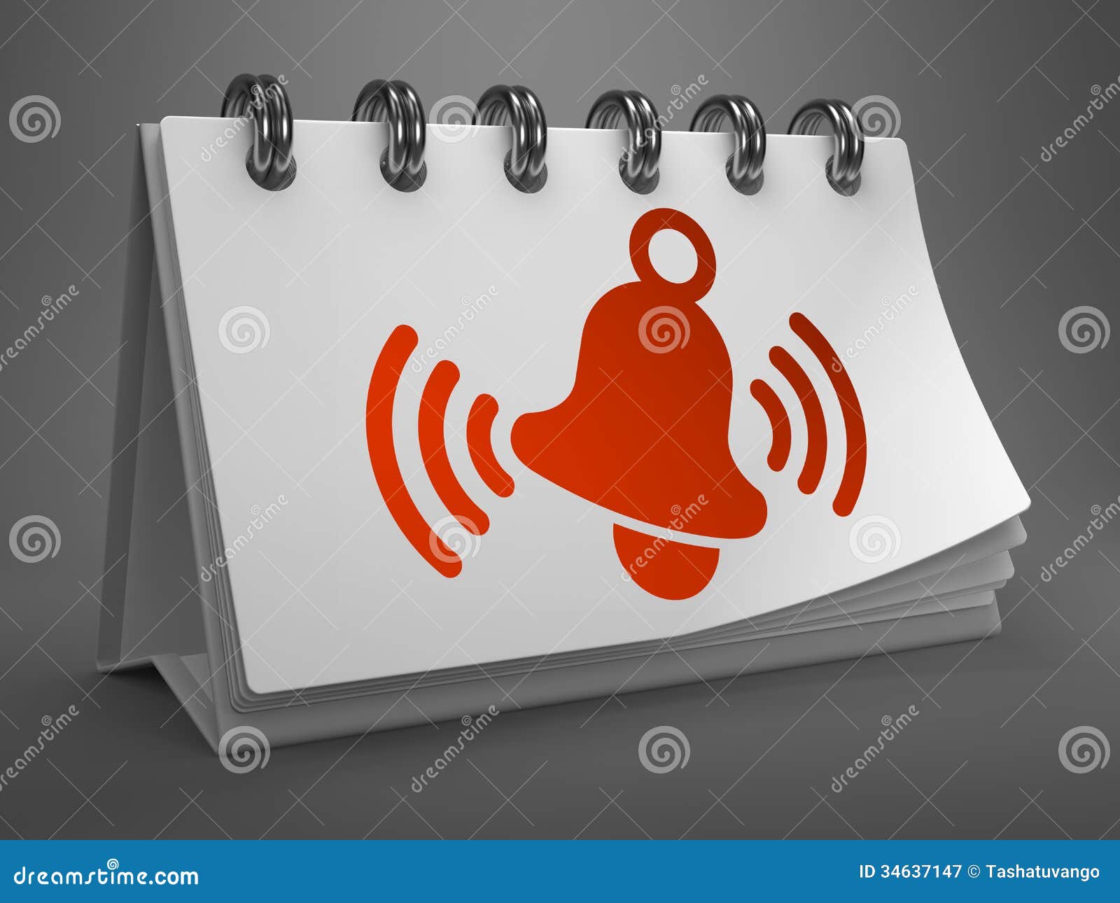 Desktop Calendar with Red Ringing Bell Icon. Stock Illustration ...