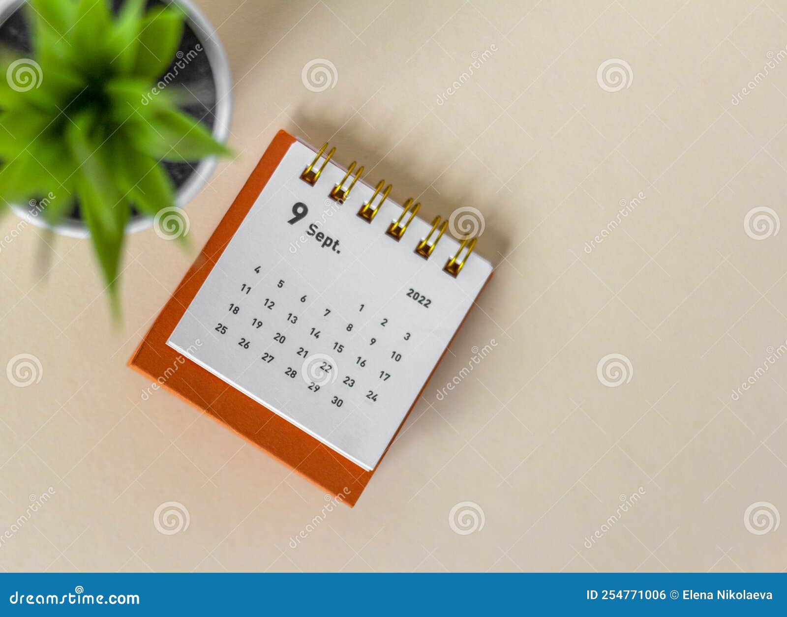 Desktop Calendar for September 2022 on a Light Background Stock Photo ...