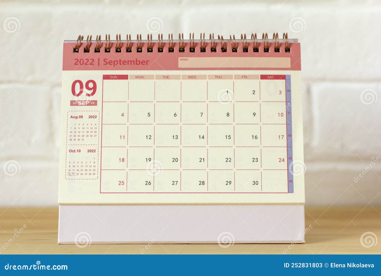 Desktop Calendar for September 2022. Desktop Calendar for Time Planning ...