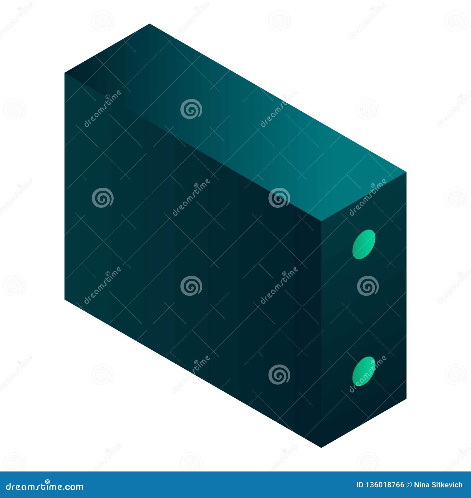 Desktop Case Pc Icon, Isometric Style Stock Vector - Illustration of ...