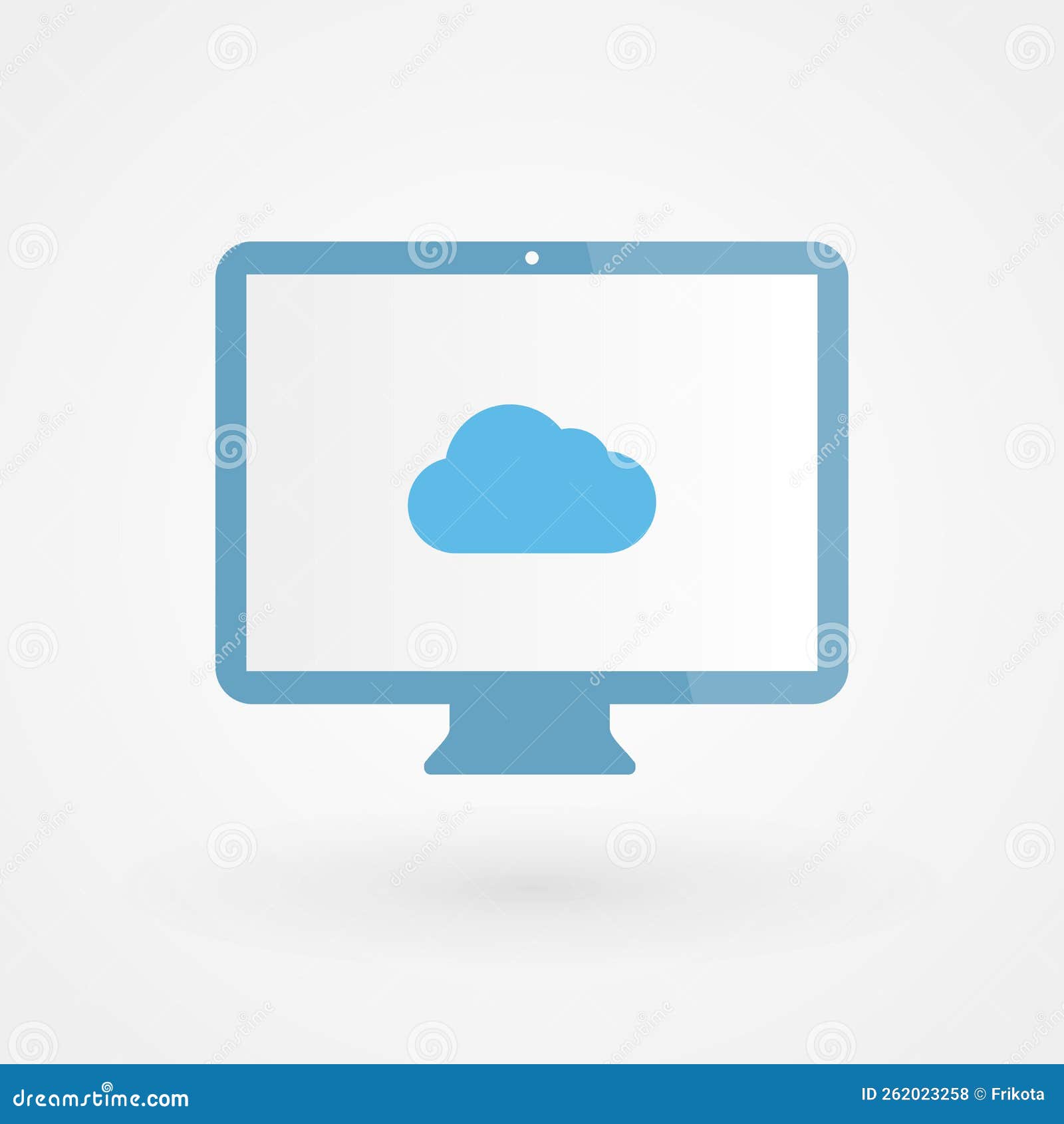Desktop and Cloud. Concept of Cloud Computing. Vector Illustration ...