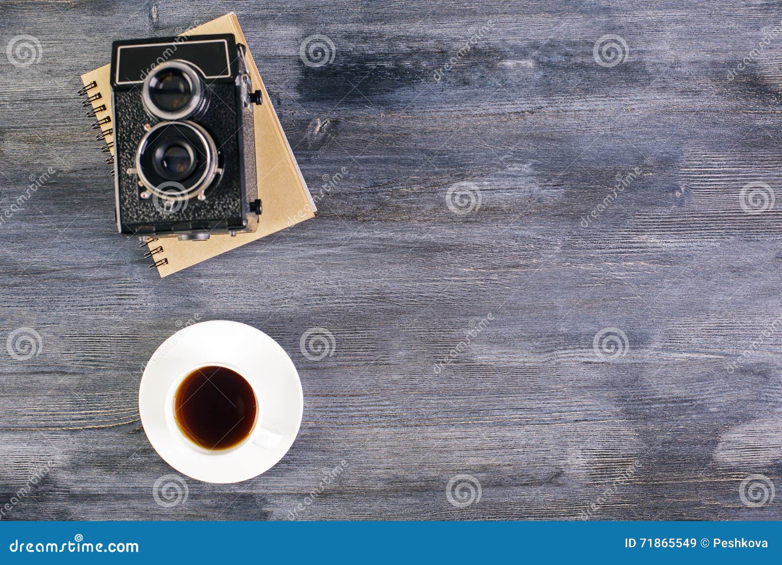 Desktop with Coffee and Camera Stock Image - Image of shutter, glass ...