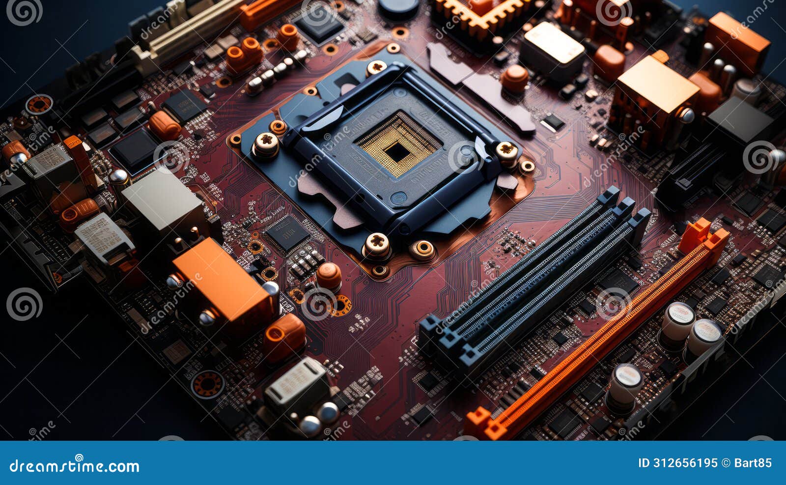 Desktop Component Empty Space on a PC Motherboard Stock Illustration ...